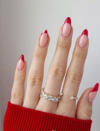 Red French Tip Nails: 20 Gorgeous Designs And Ideas - Stylinggo