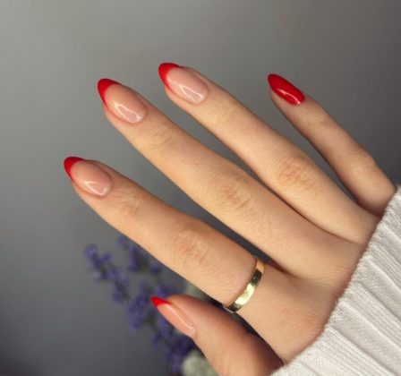 Red French Tip Nails: 20 Gorgeous Designs And Ideas - Stylinggo